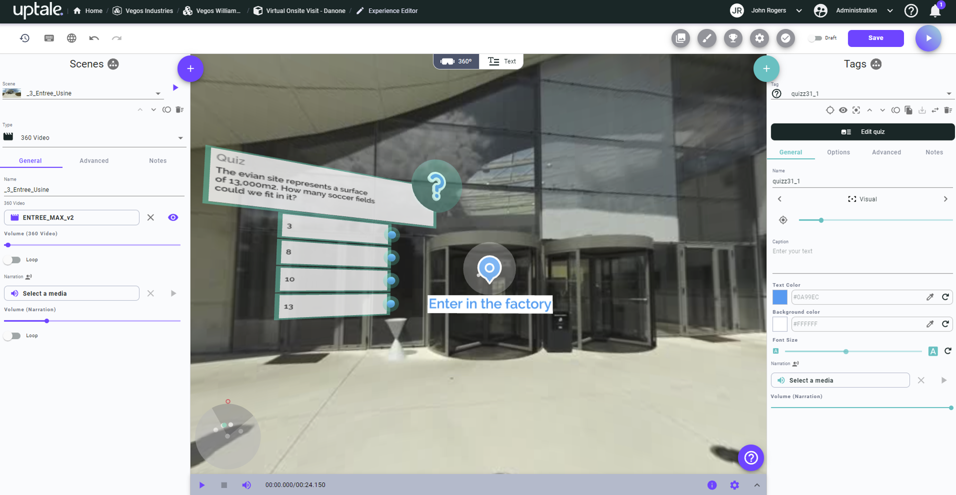 Uptale - Formation en Réalité Virtuelle et 360° - Spatial Learning Platform